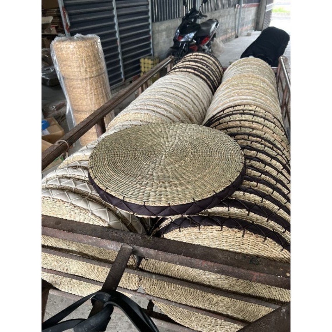 Handwoven Round Straw Tatami Cushion Rustic Floor Cushion - Etsy