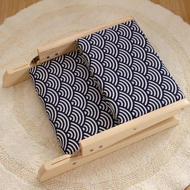 Portable Japanese Legless Chair With Cushion, Tatami Chair Accent ...