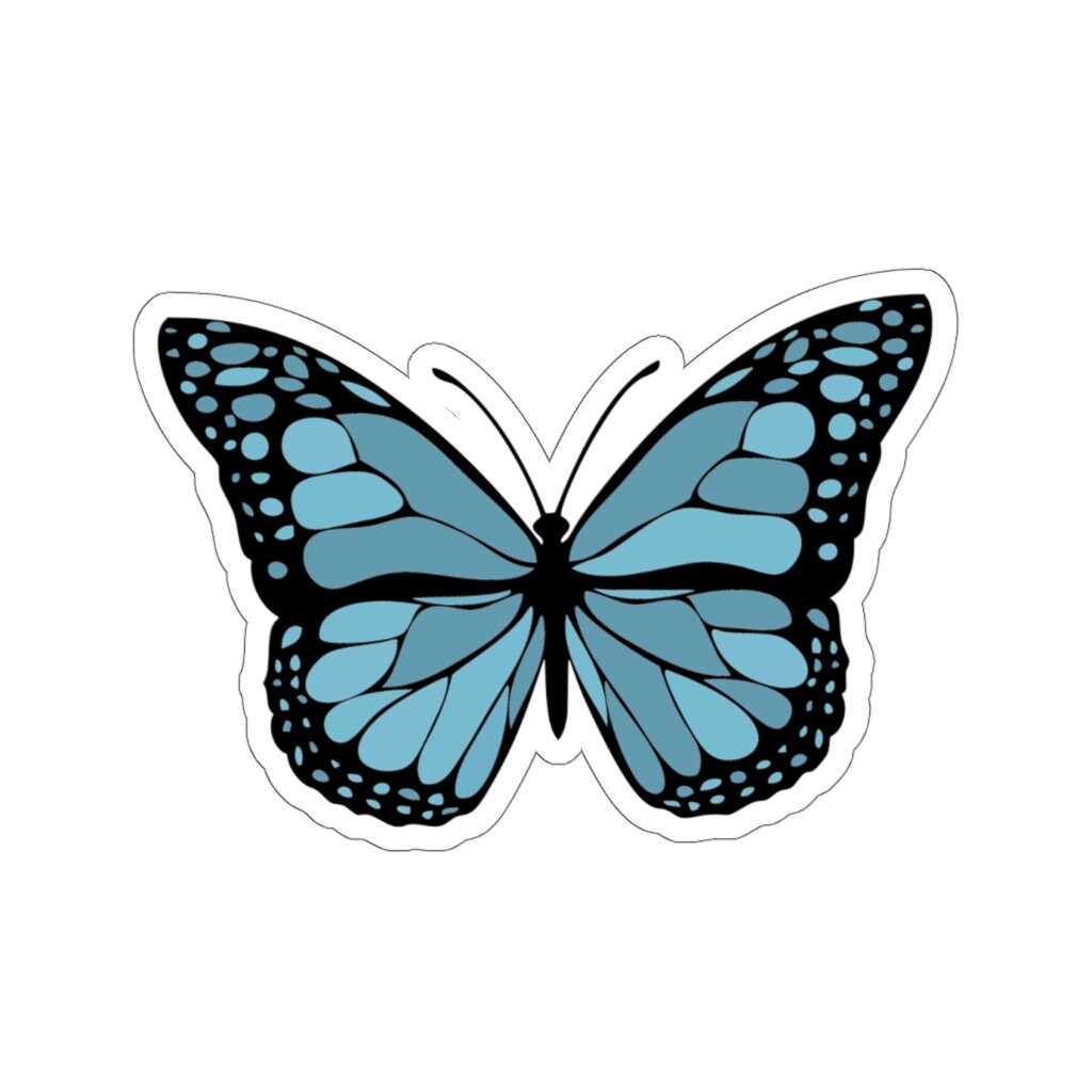 Aesthetic Blue Butterfly sticker Sticker Vinyl sticker | Etsy