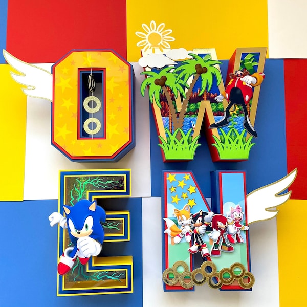 Sonic Hedgehog 3d Letters - Etsy