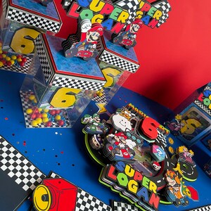 Mario Kart Favor Boxes Super Mario Bros Candy Box Party Decor Luigi ...