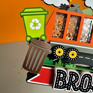 Garbage Truck Cake Topper W/ Confetti & LED Lights Trash Truck Birthday ...