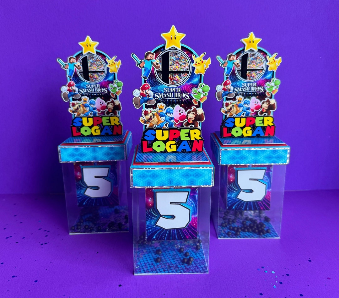 Super Smash Bros Favor Boxes Mario Sonic Pokemon Bowser Candy Box Video ...