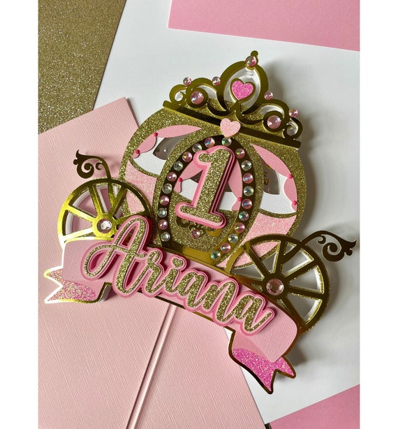 Royal Princess Cake Topper With Confetti & LED Lights - Etsy