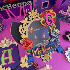 Descendants Cake Topper Mal & Evie Party Decor - Etsy