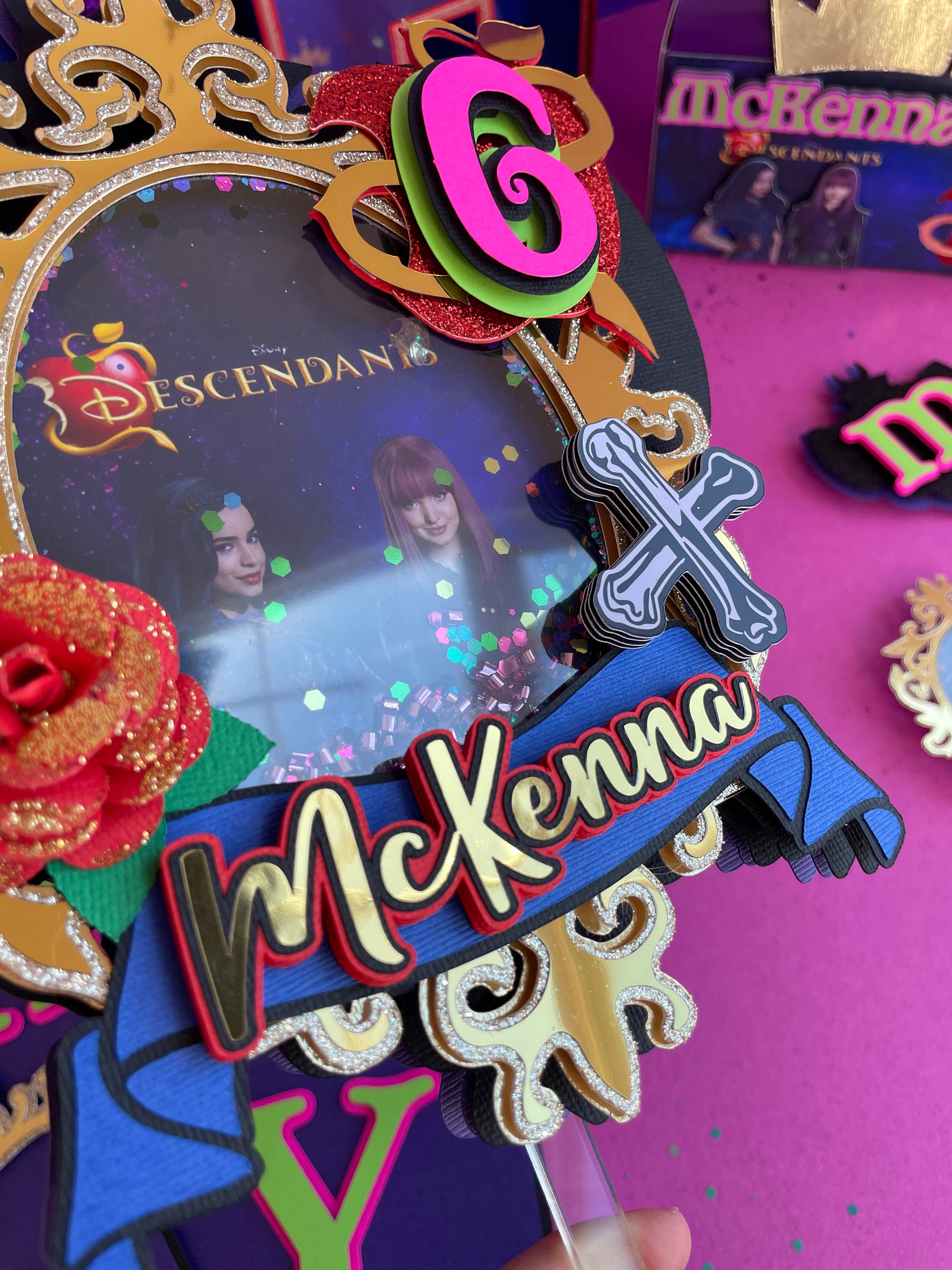 Descendants Cake Topper Mal & Evie Party Decor - Etsy