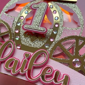 Royal Princess Cake Topper With Confetti & LED Lights, Carriage ...