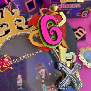 Descendants Cake Topper Mal & Evie Party Decor - Etsy