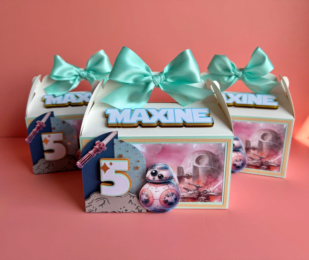 Girly Star Wars Gable Box BB8 Party Decor Pastels Birthday Party Space ...