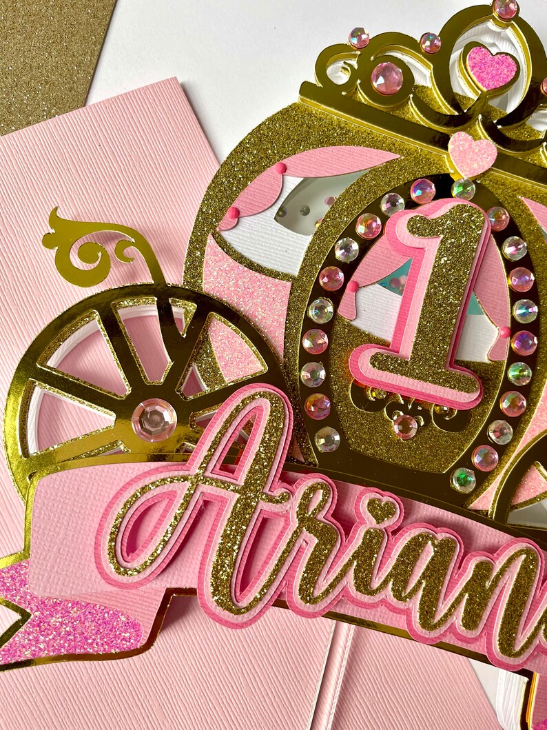 Royal Princess Cake Topper With Confetti & LED Lights - Etsy