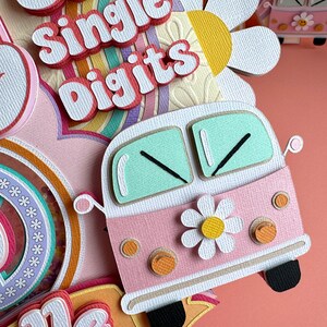 Peace Out Single Digits Cake Topper W/ Confetti & LED Lights Groovy ...