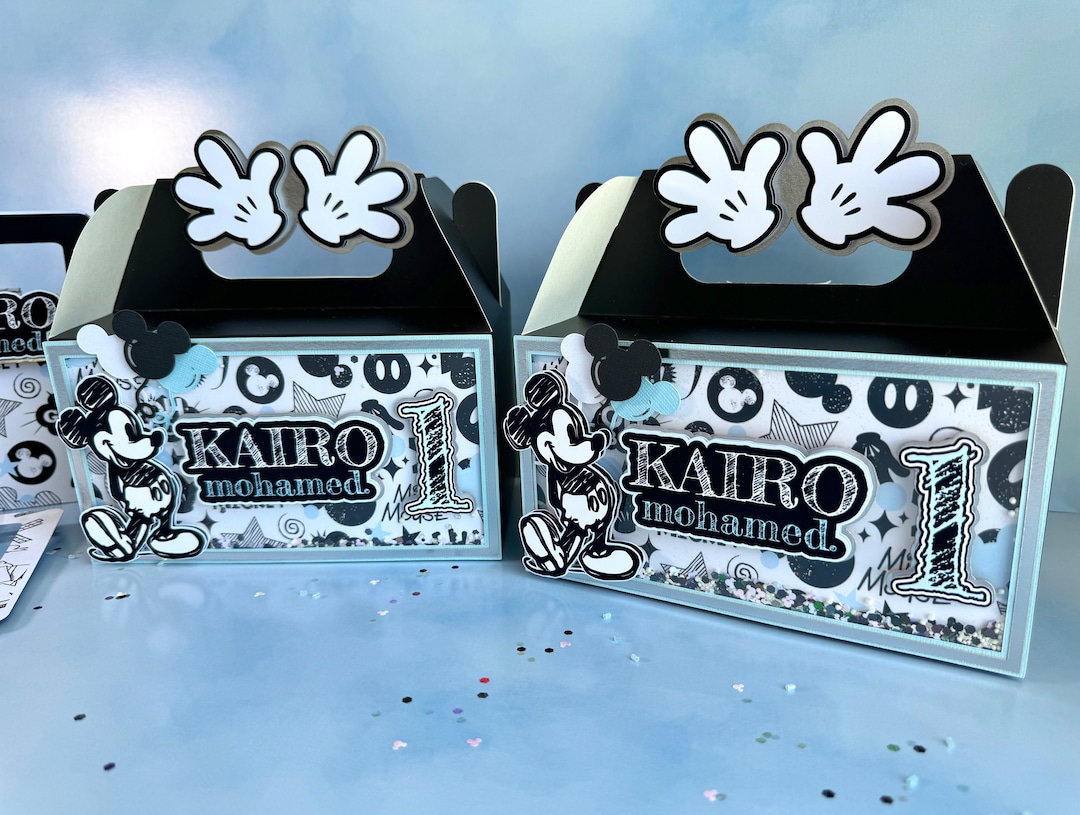 Newspaper Mickey Mouse Gable Box Confetti Doodle Black N White Mickey ...