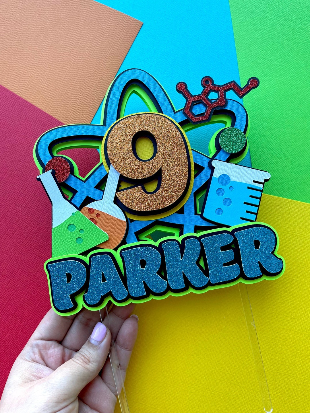 Science Cake Topper Chemistry Birthday Topper Science Theme - Etsy