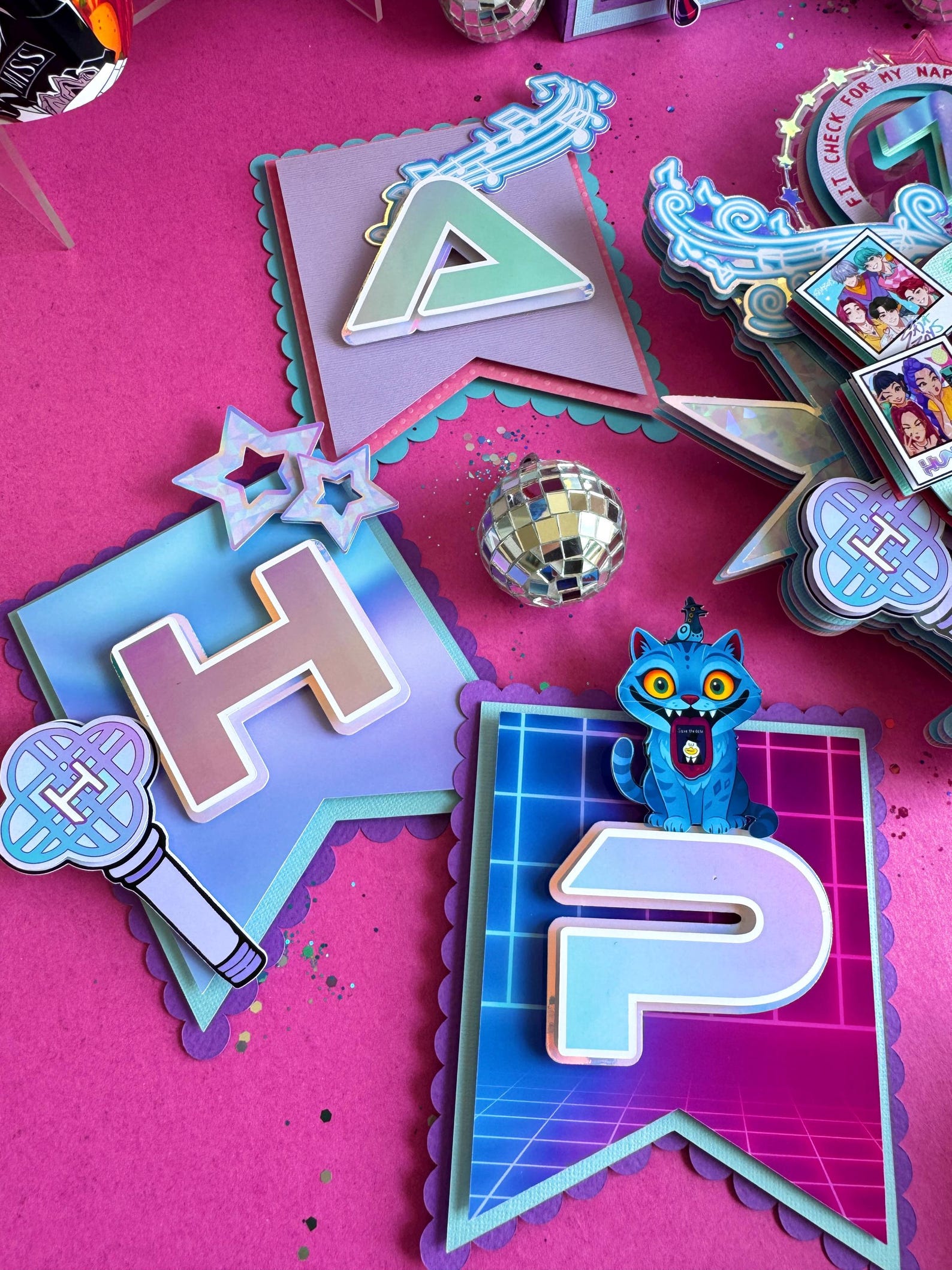 Huntrix Birthday Banner Kpop Demon Hunters Party Decor Saja Boys ...