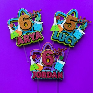 Science Cake Topper, Chemistry Birthday Topper, Science Theme Party ...