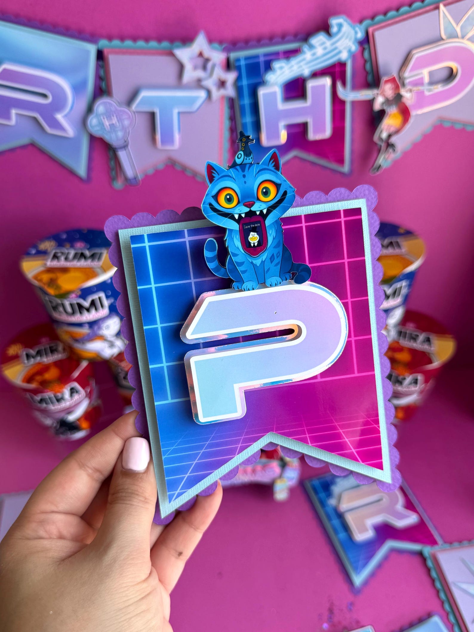 Huntrix Birthday Banner Kpop Demon Hunters Party Decor Saja Boys ...