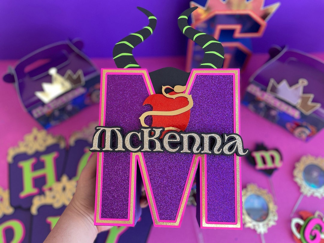 Descendants 3D Letters Mal & Evie Party Decor Villains Birthday Candy ...