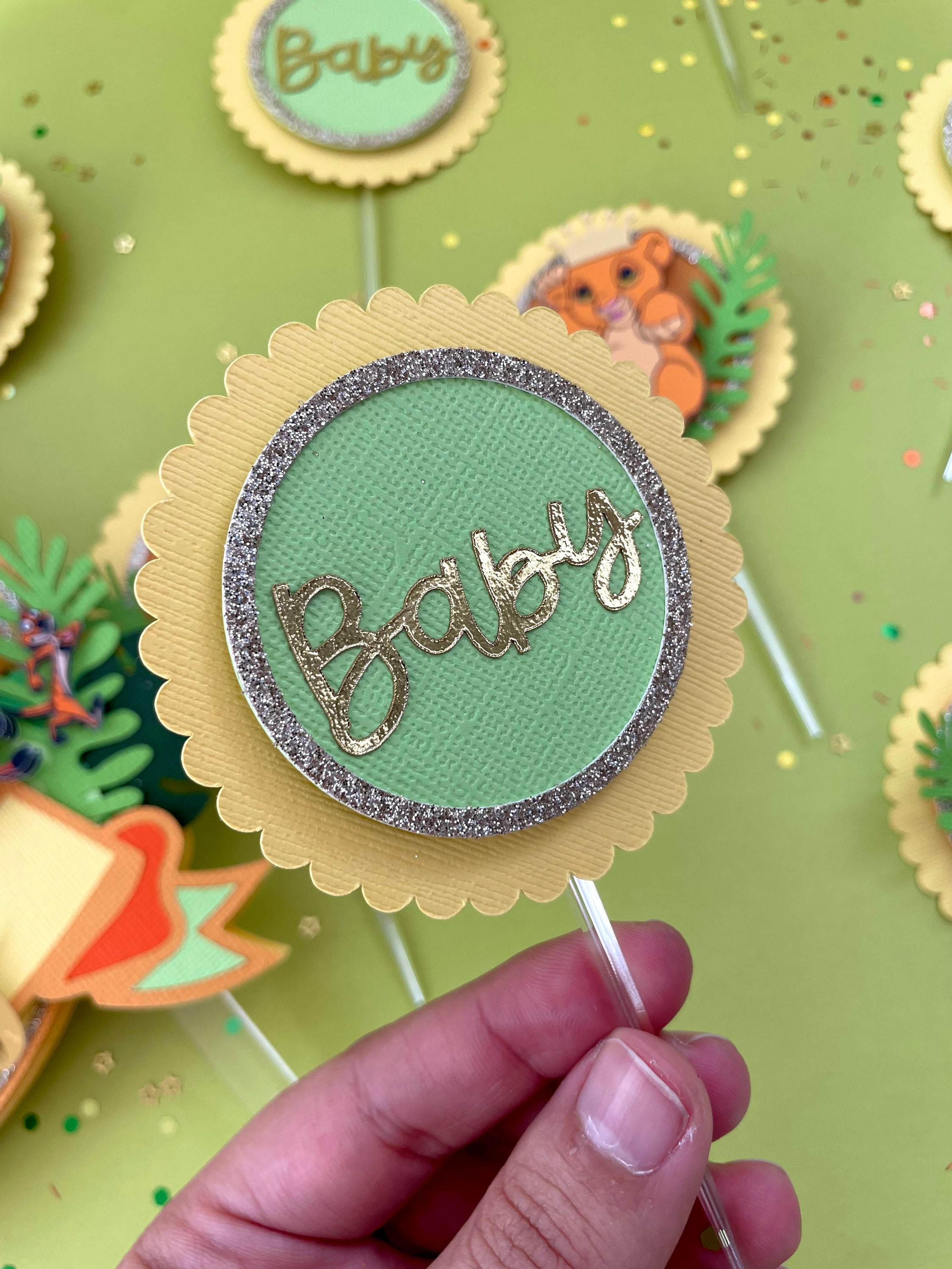 Lion King Baby Shower Cupcake Toppers