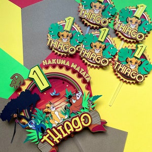 Simba Lion King Cake Topper W/ Confetti & LED Lights Birthday Party ...