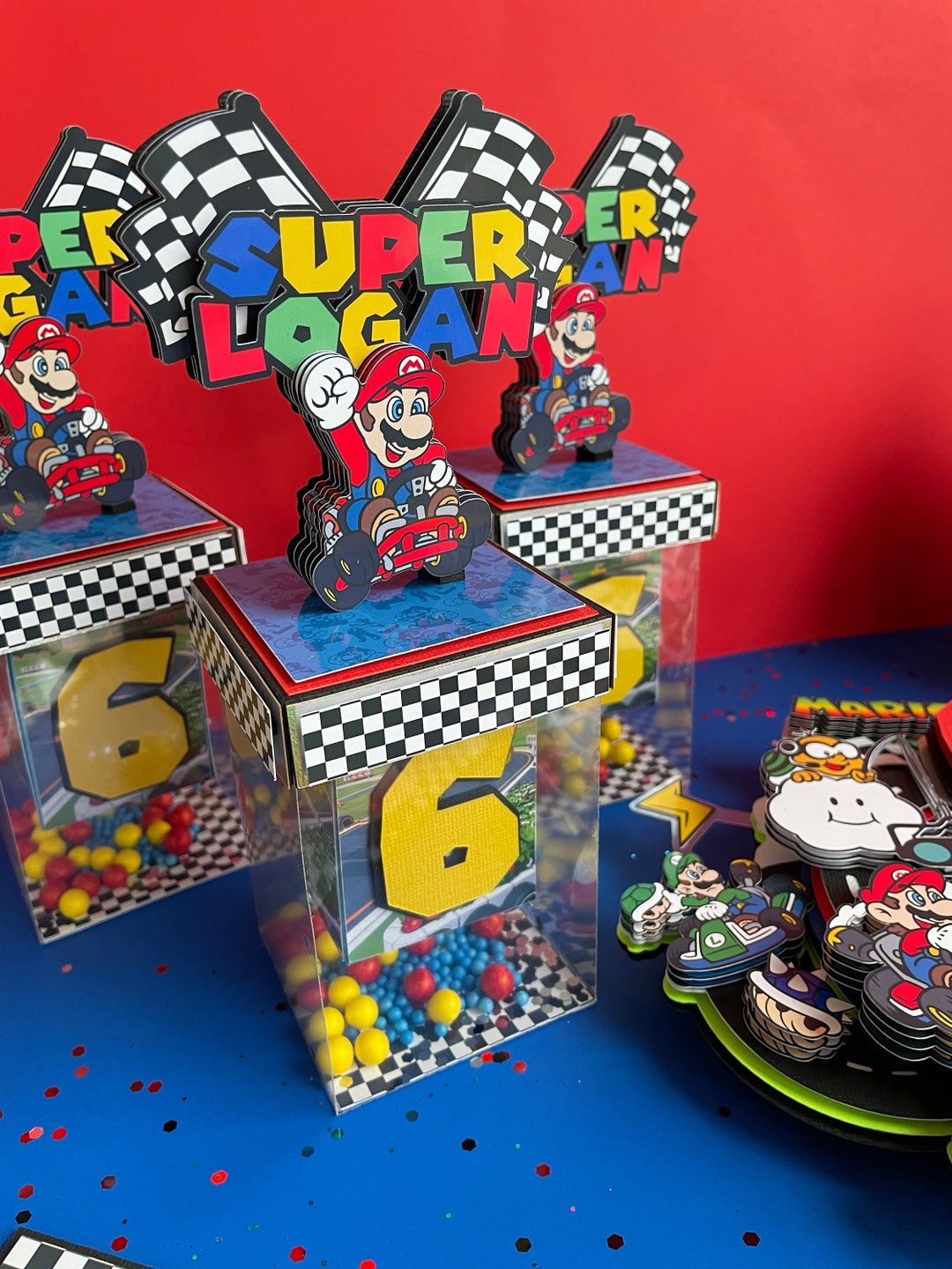 Mario Kart Favor Boxes Super Mario Bros Candy Box Party Decor Luigi ...