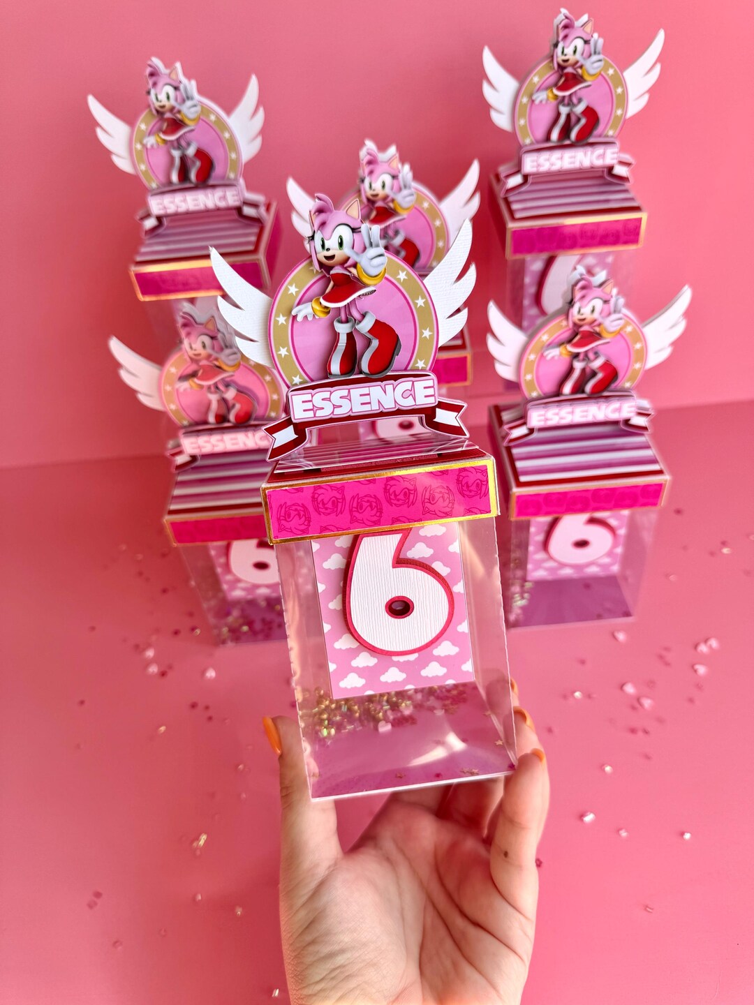 Amy Rose Favor Boxes Hedgehog Candy Box Party Decor Sonic Knuckles ...