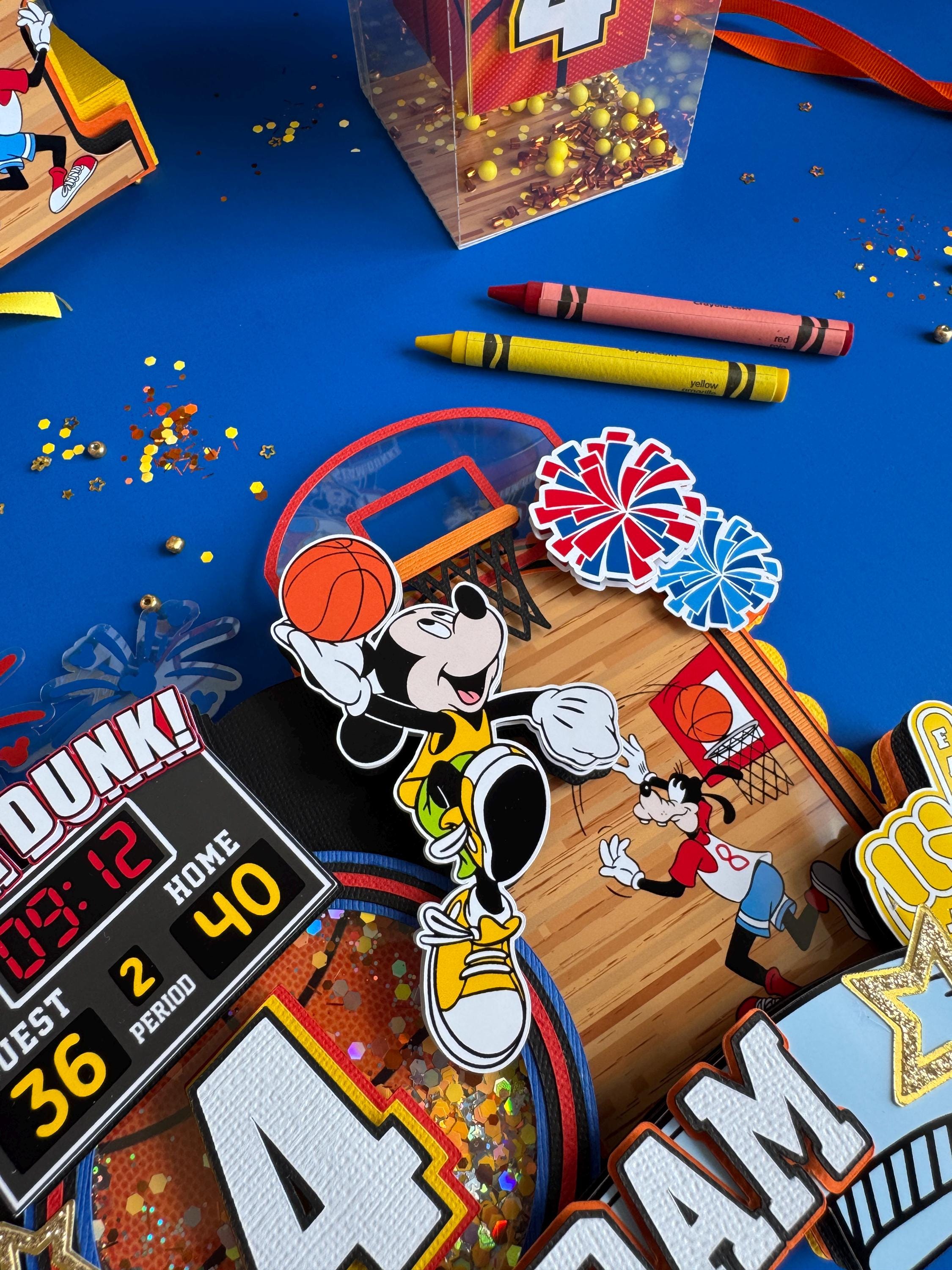 Mickey Mouse Basketball All-stars Cake Topper Slam Dunk Party Decor ...