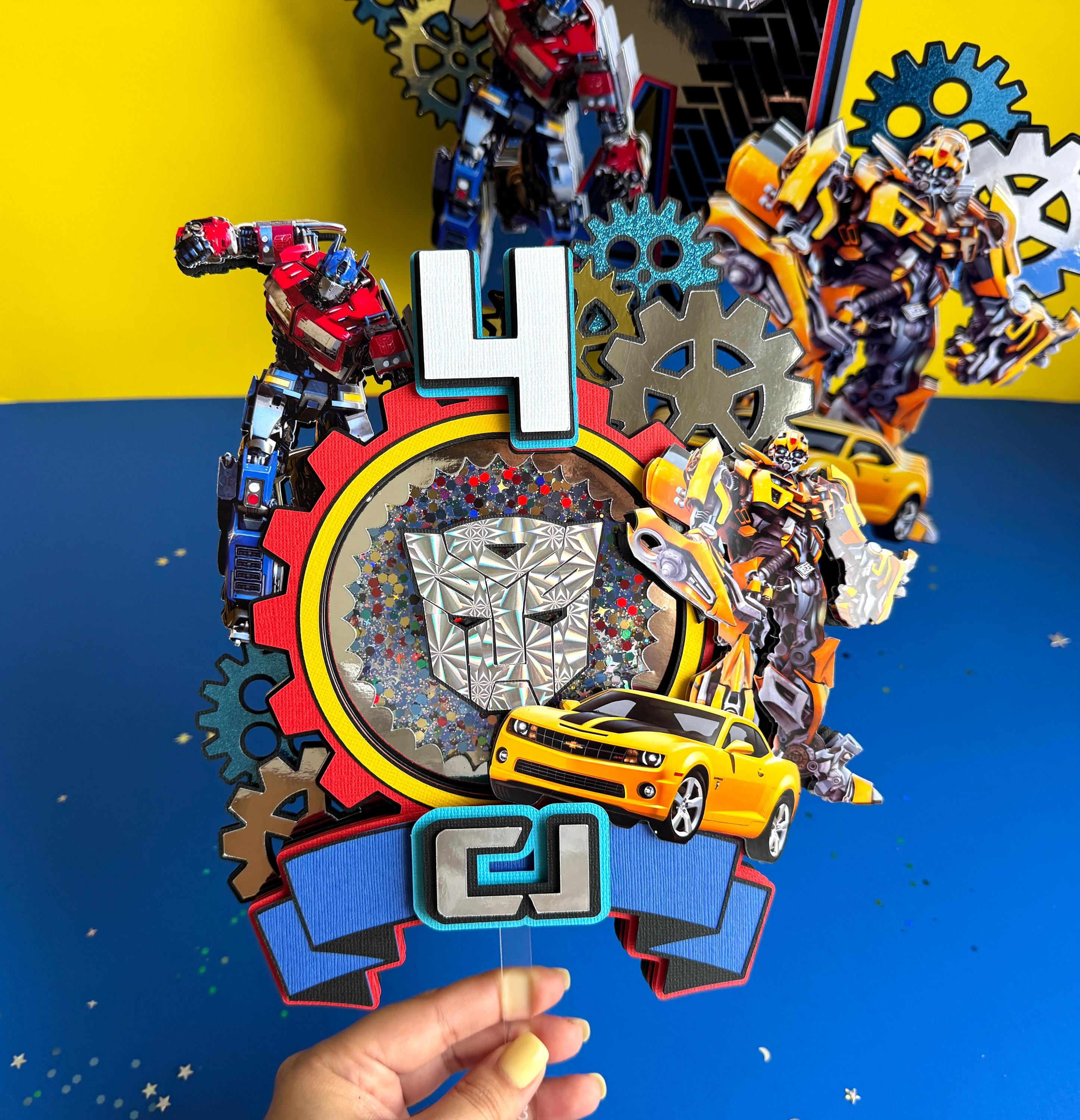 Transformers Cake Topper W/ LED Lights Bumblebee Birthday Party Decor ...
