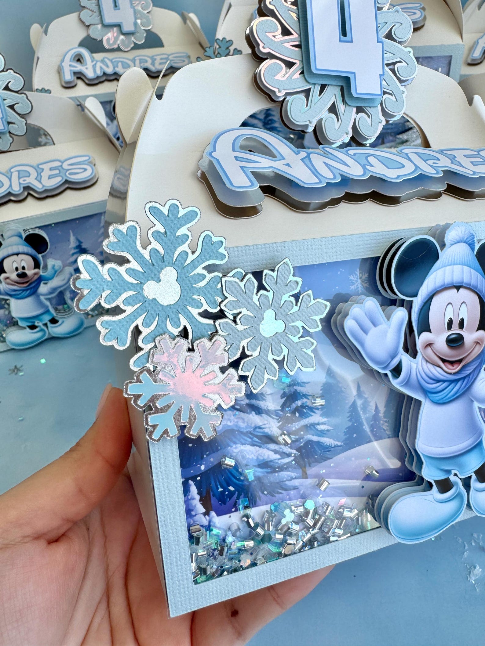 Mickey Mouse Winter Wonderland Gable Box First Birthday Baby Party ...