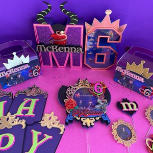 Descendants Favor Boxes Mal & Evie Party Decor Villains Gable Box ...