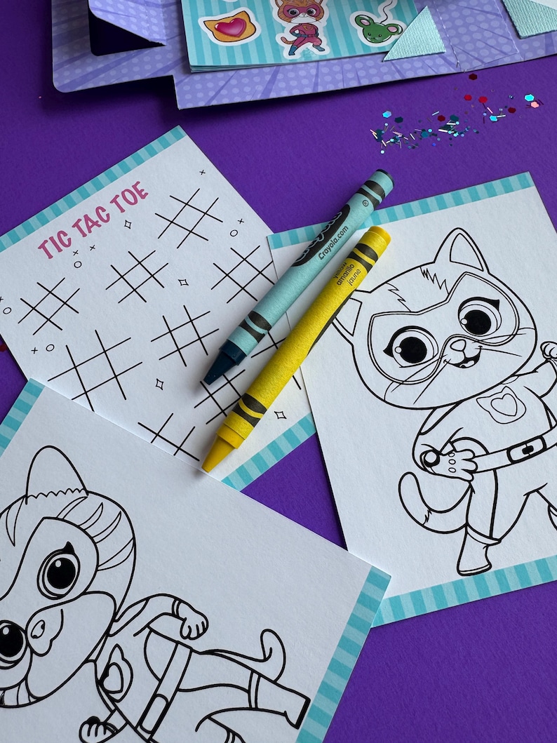 Super Kitties Activity Suitcases Su-purr Charged Coloring Sheets ...