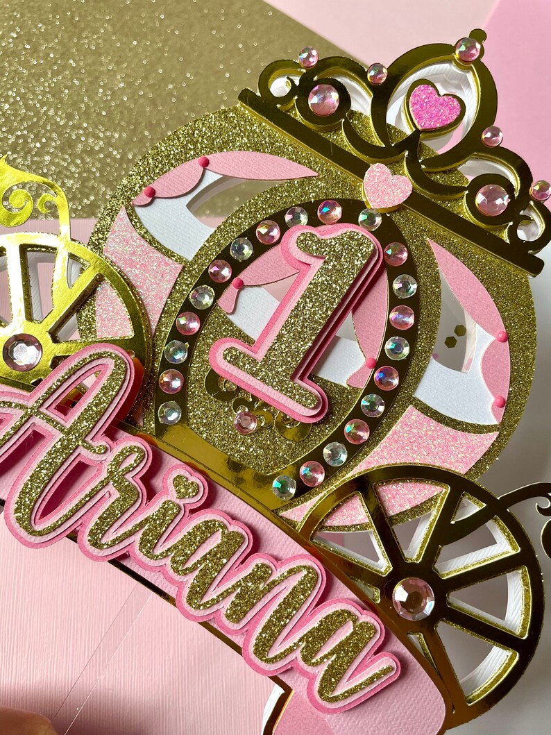 Royal Princess Cake Topper With Confetti & LED Lights - Etsy