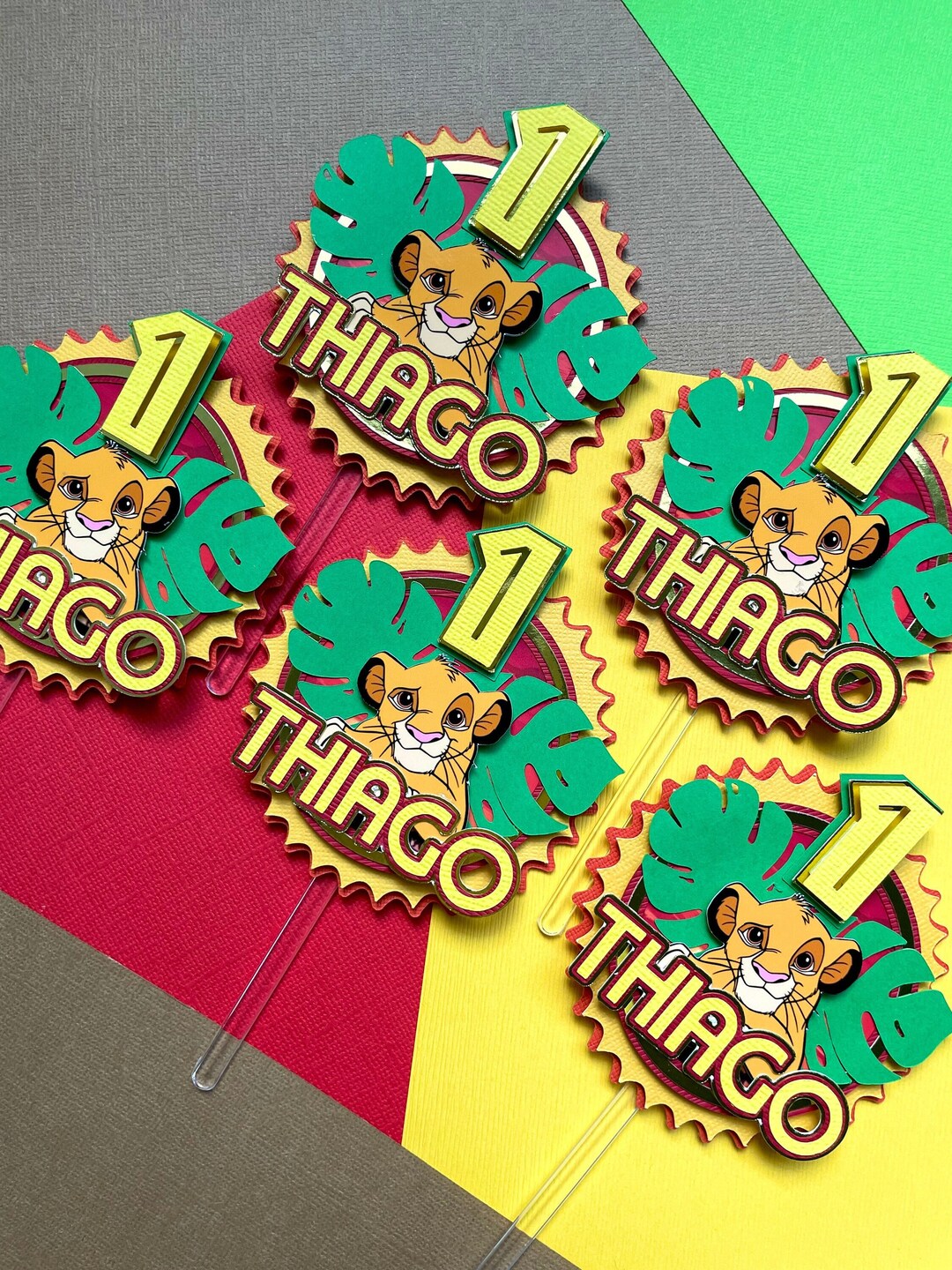 Simba Lion King Cupcake Toppers Birthday Party Decor Candy Table First ...