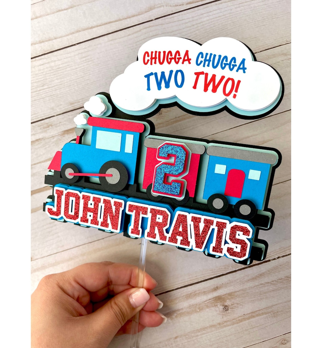 Train Cake Topper, Chugga Chugga Two Two Birthday, Train Party Decor - Etsy