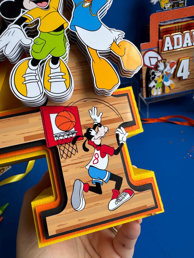 Mickey Mouse Basketball All-stars 3D Letter Slam Dunk Party Decor ...