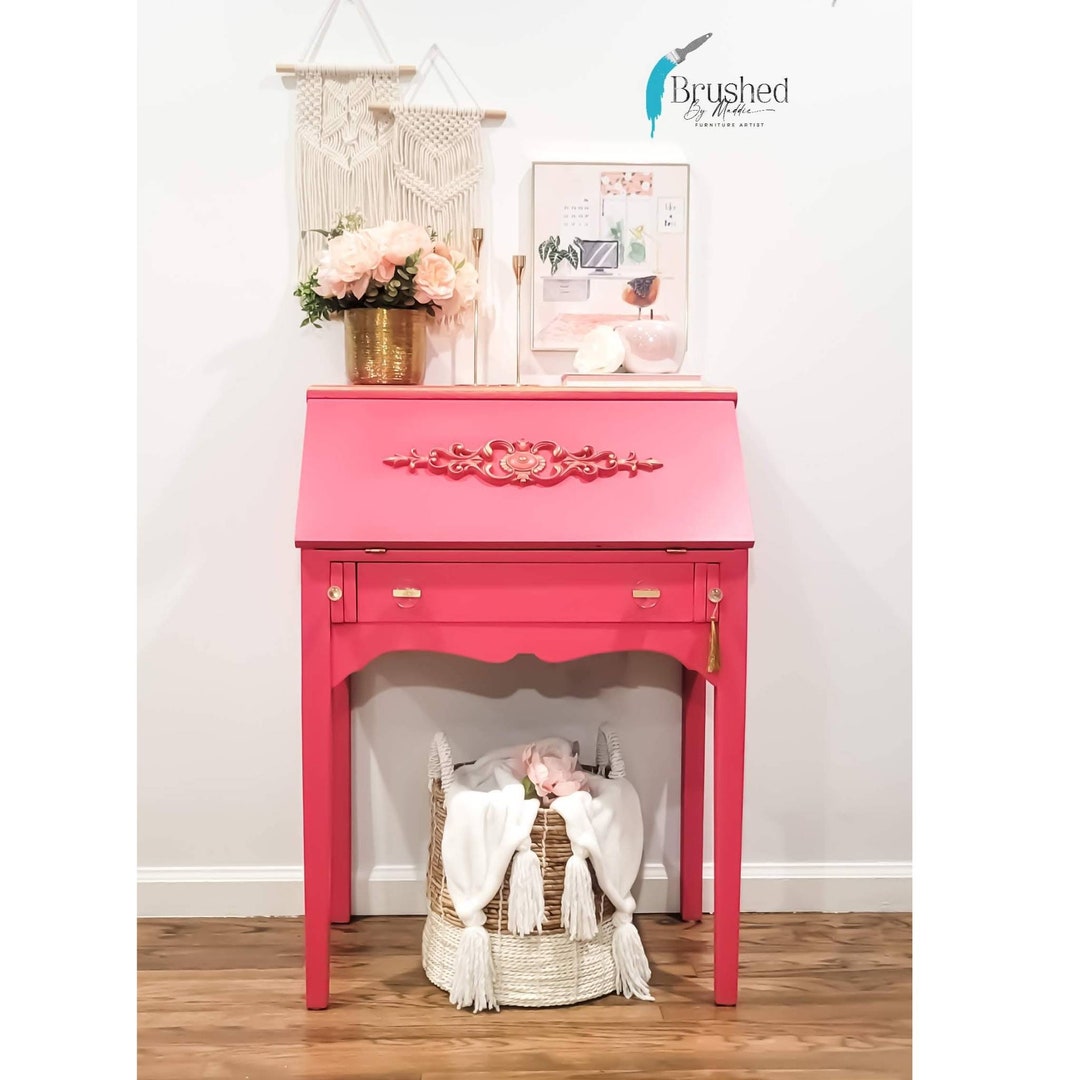 Pink Secretary Desk ,side Table Vanity - Etsy