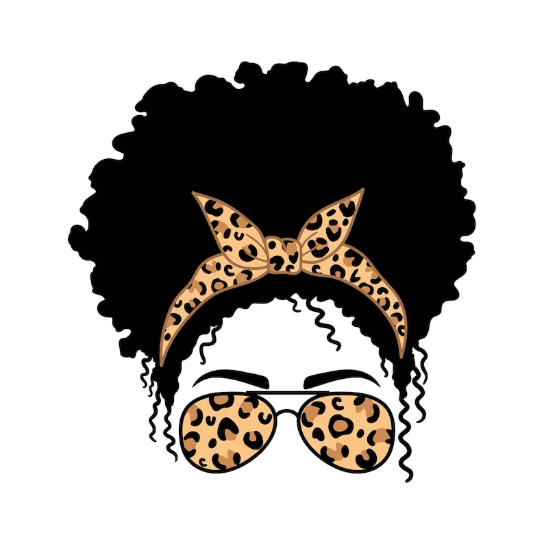 Leopard Print Mom Bun Png Messy Bun Svg Momlife Svg Leopard Etsy