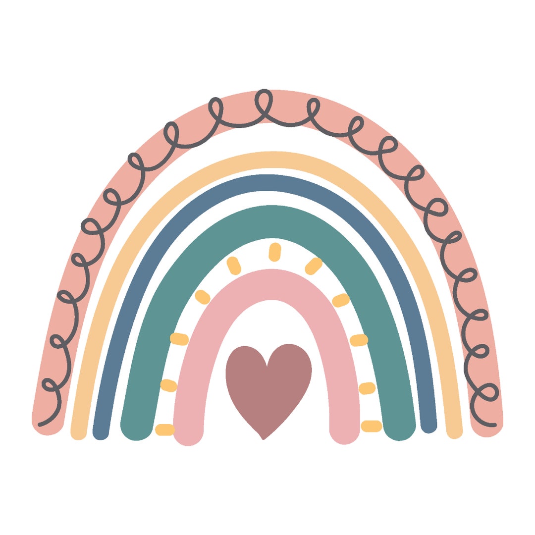Boho Rainbow Svg, Boho Rainbow Clipart, Rainbow Cricut File, Pastel ...