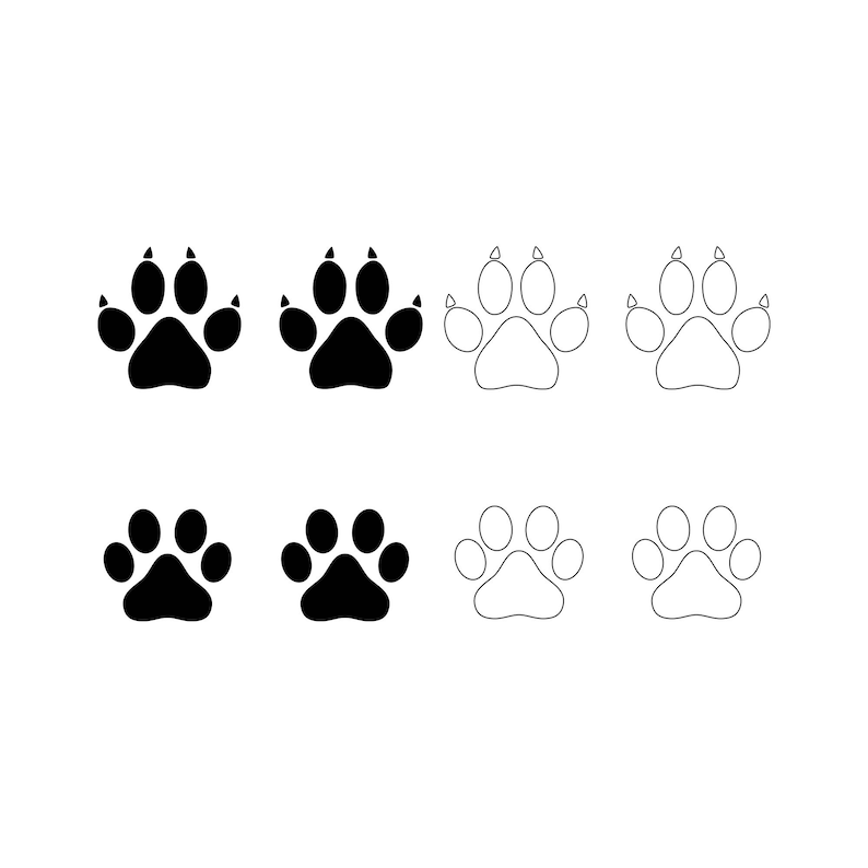 Paw Prints Svg Png Eps Jpg Png, Paw Print Paw Svg Claw Svg Cat Tiger ...