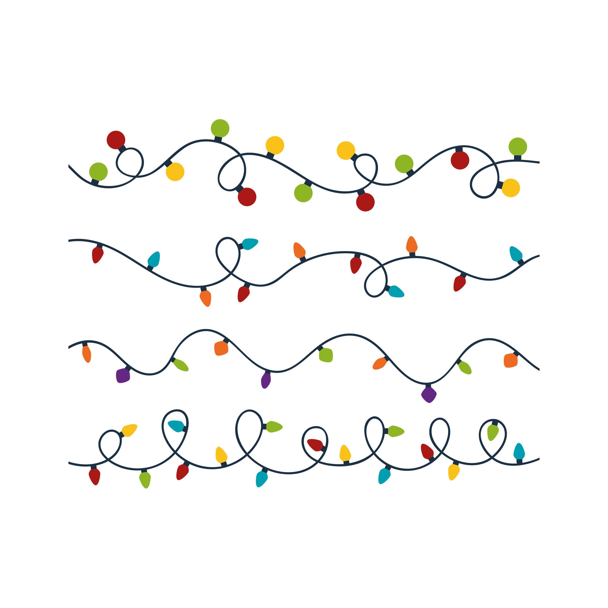 Christmas Lights Clipart: String Lights SVG, PNG, PDF (digital Download ...