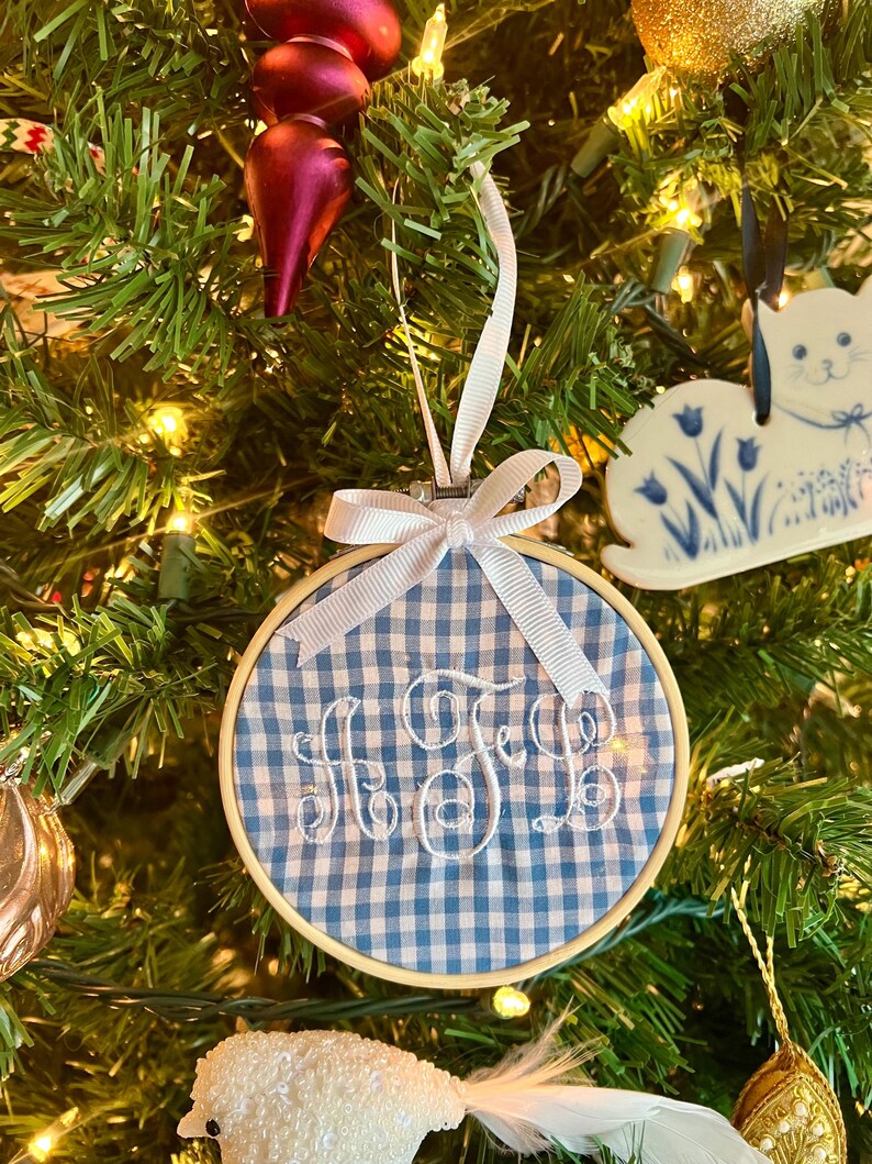 Custom Embroidered Monogram Boy or Girl Christmas Ornament - Etsy
