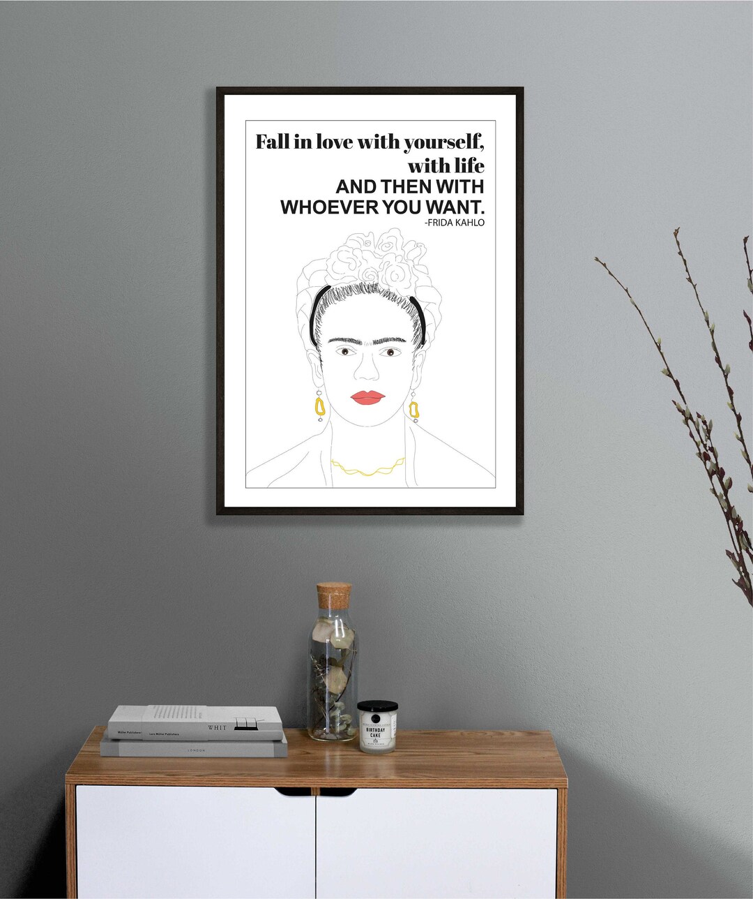 Frida Kahlo Inspirational Wall Art Design/famous Quote/line Art - Etsy