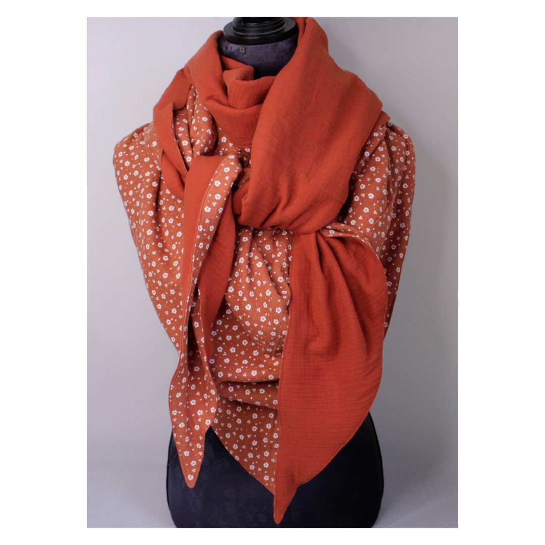 XXL Cloth Maxi Cloth, Triangular Cloth Muslin Terracotta/terracotta ...