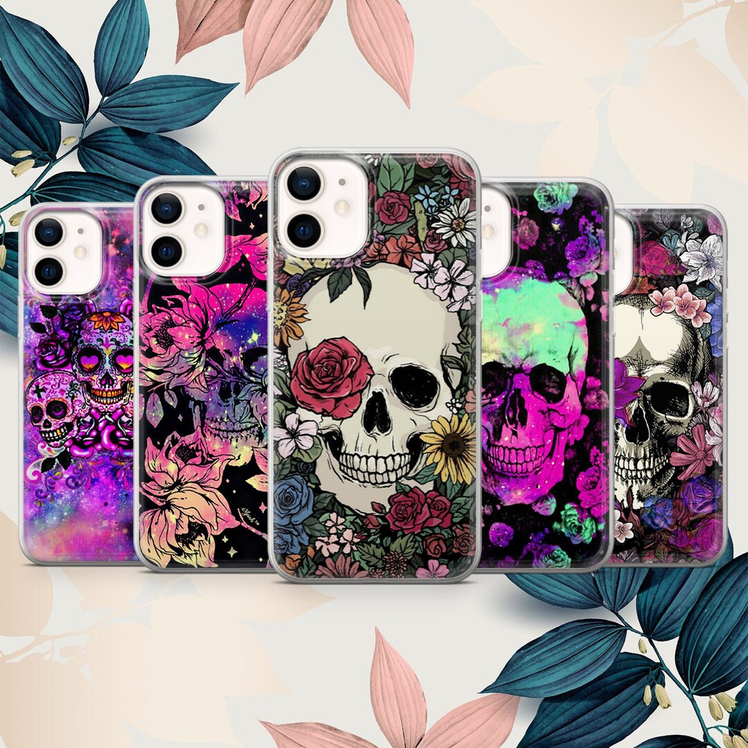 Sugar Skull Phone Case Calavera Cover Fit for iPhone 15 Pro Max, 14 ...