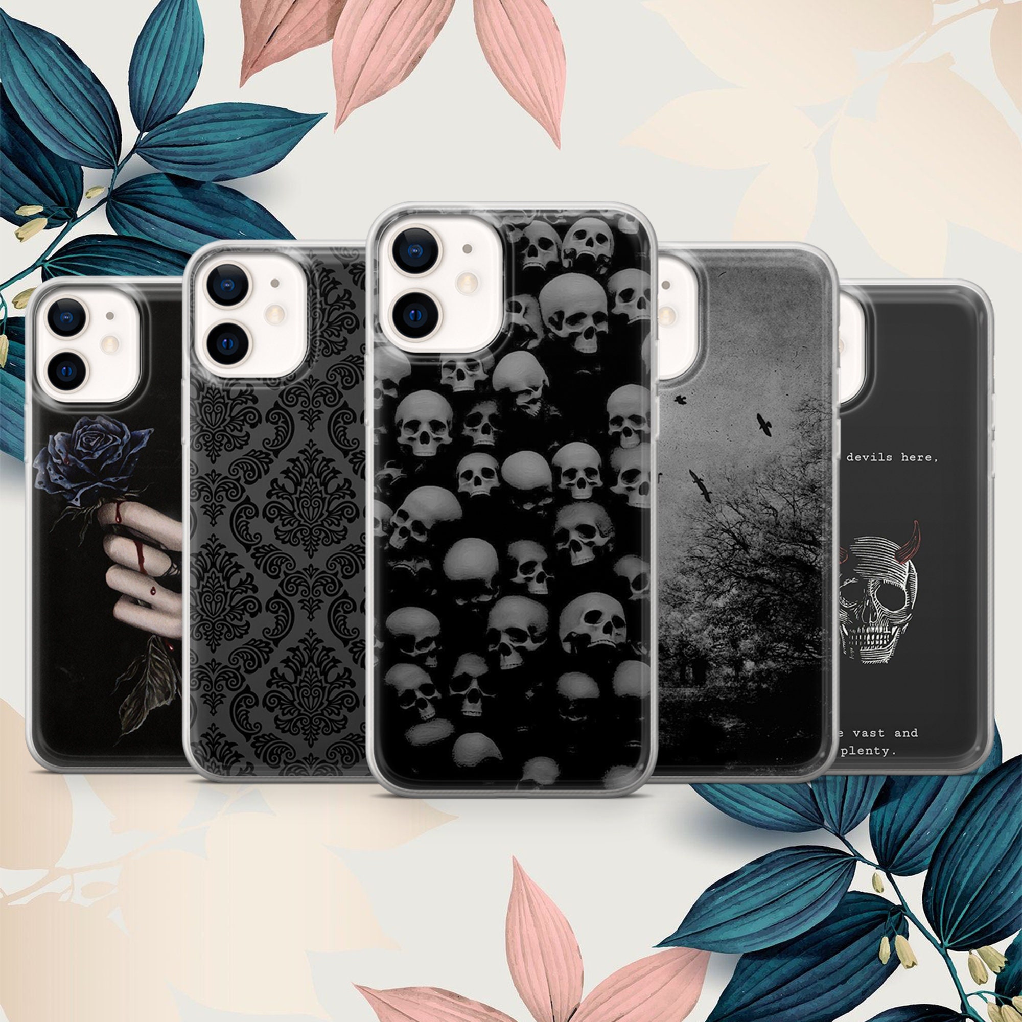 Gothic dark phone case fit for iPhone 12 8 XS XR 11 | Etsy
