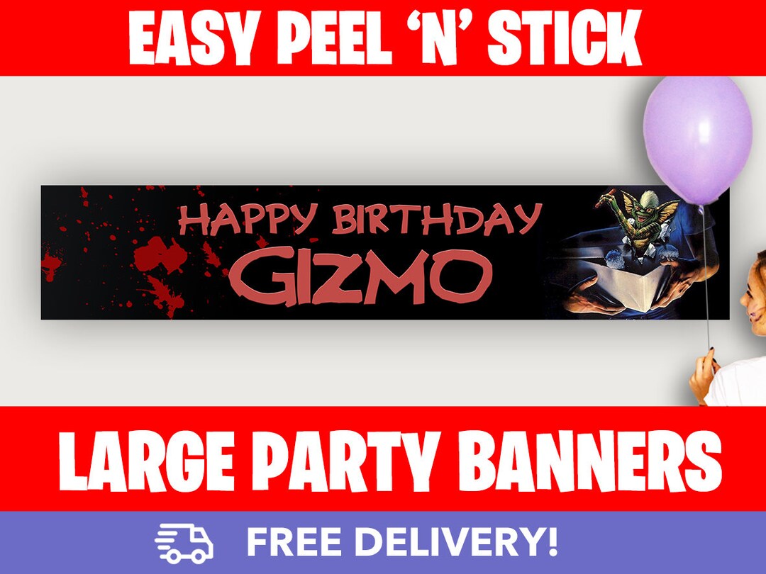 Gremlins Stripe Horror Classic Personalised Birthday Party Self ...