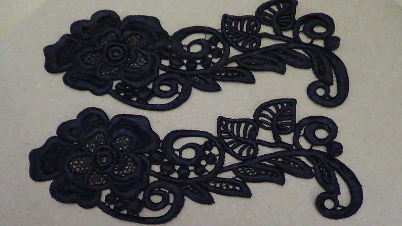 Flower Scroll Applique- Pair - Etsy