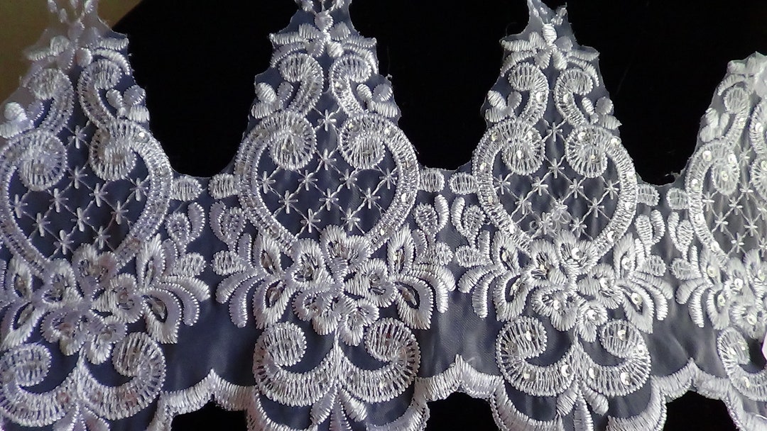 7 In. Tall Bridal Sequence Trim (by the Yard) - Etsy