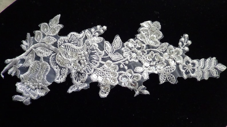 White Floral Vine Applique Wedding- Pair 8 1/2 - Etsy