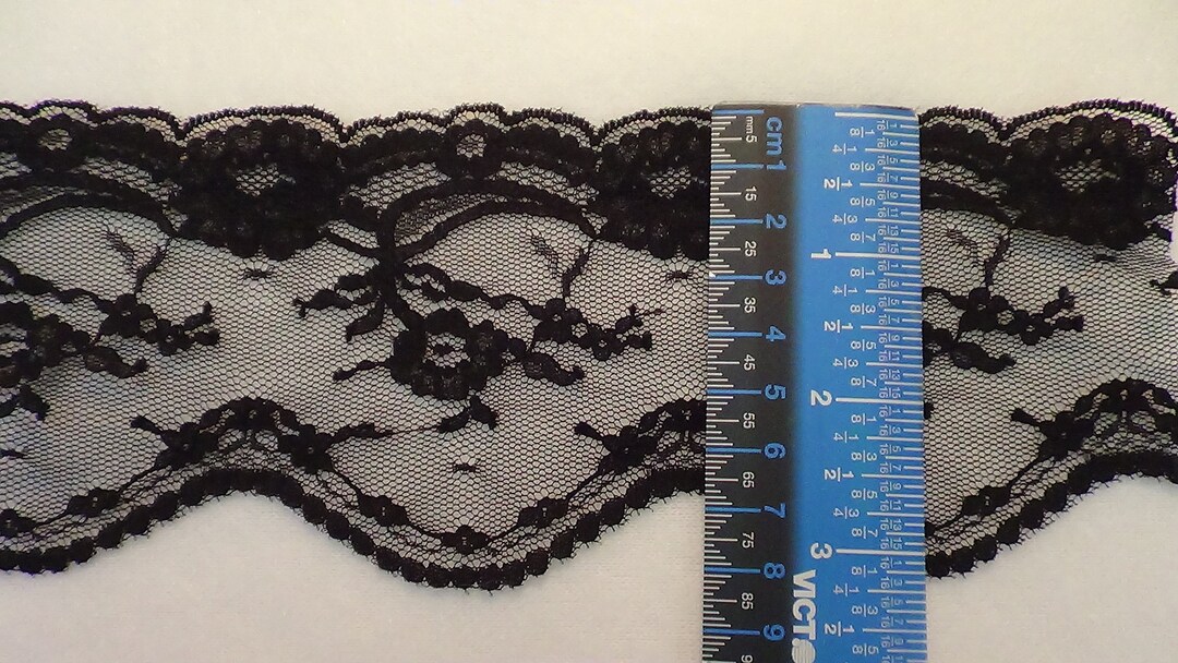 Black Sheer Embroidered Lace- Prudence - Etsy