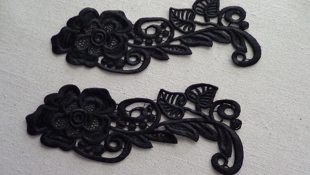 Flower Scroll Applique- Pair - Etsy